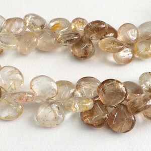 10-13mm Imperial Topaz Plain Heart Beads, Golden Champagne Topaz Heart ...