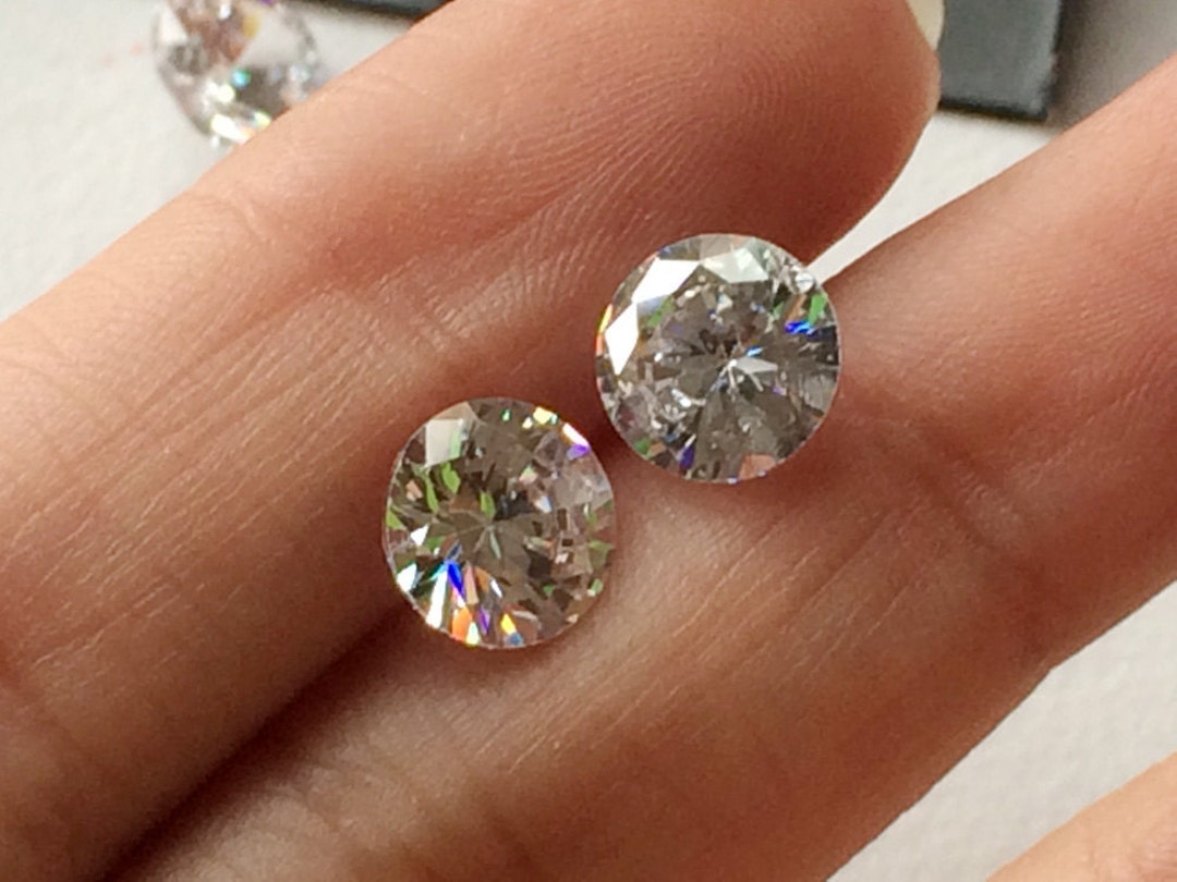 7mm Cubic Zirconia, Loose Round Zircon, Faceted Zirconia, Sparkling ...