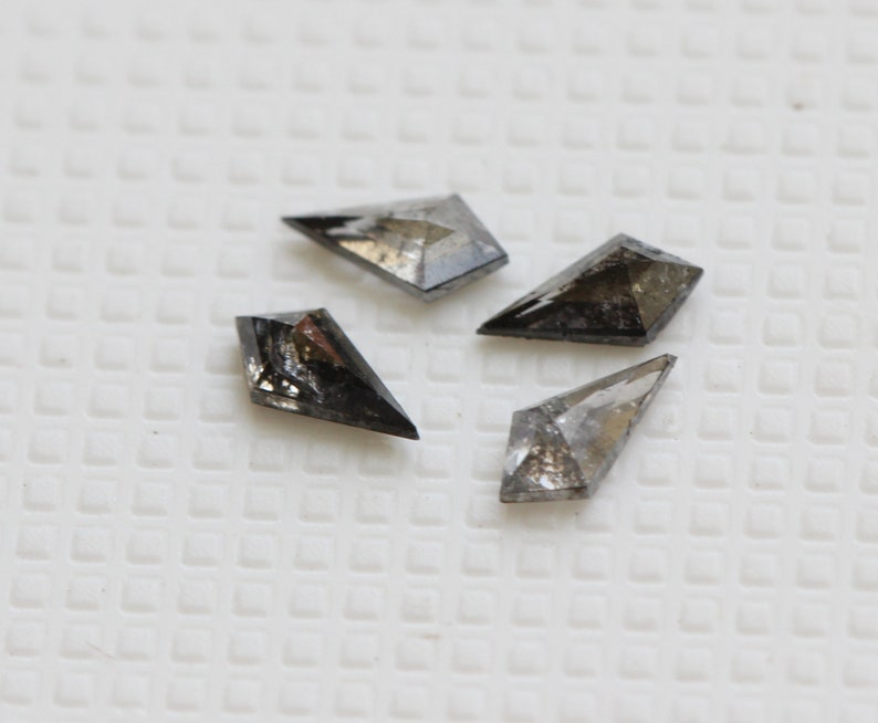 Salt and Pepper Diamond Kite Cut 4x2mm Kite Shape Diamond Cabochon for ...