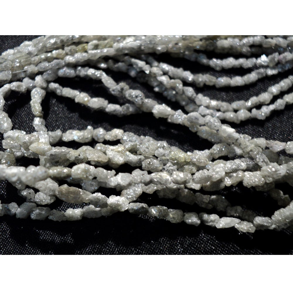3-5mm Grey White Raw Diamond Tumbles Grey White Conflict Free - Etsy