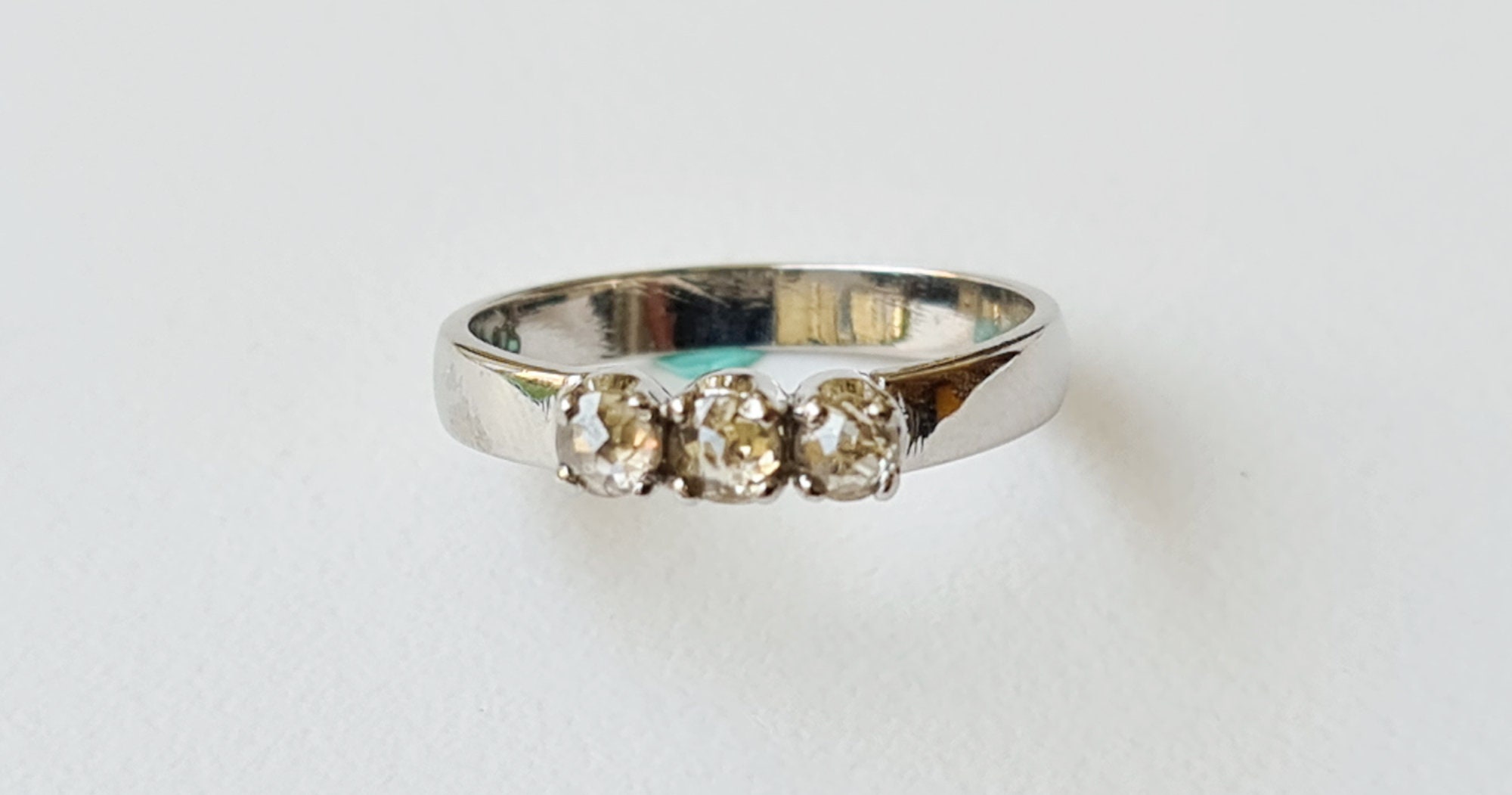 Champagne Diamond Ring, 925 Silver Solid Stackable Ring, Light ...