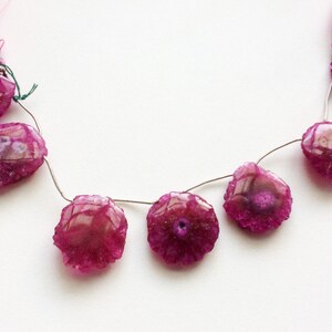 26-35mm Pink Solar Quartz, 7pcs Solar Quartz Beads, Stalactite Slice ...