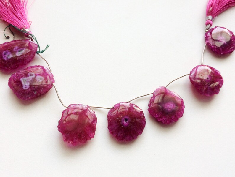 26-35mm Pink Solar Quartz 7pcs Solar Quartz Beads Stalactite - Etsy