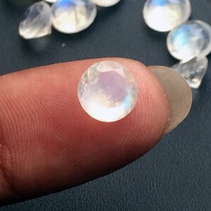 8mm Rainbow Moonstone Faceted Round Cut for Ring, Loose Rainbow ...