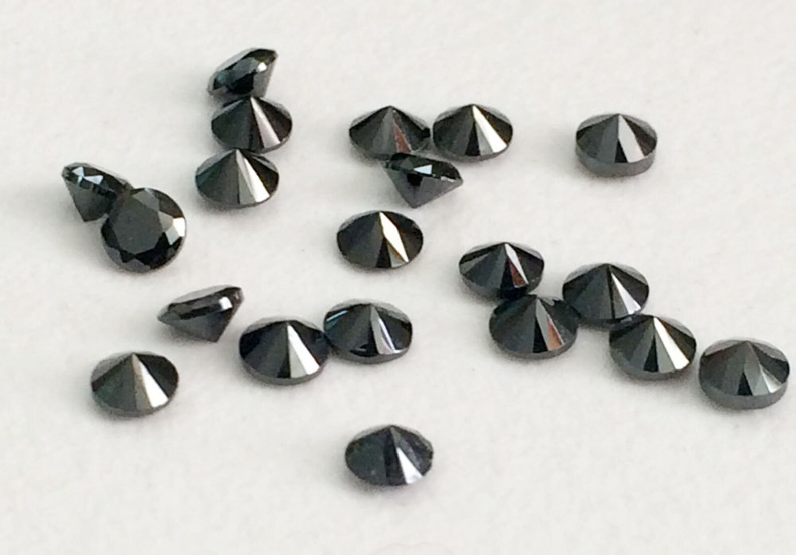 2.5mm Black Cubic Zirconia, Loose Round Zircon, Faceted Zirconia ...