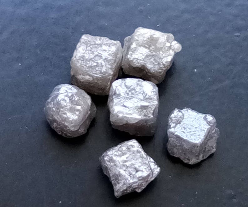 4.5-5mm Grey Rough Diamond Perfect Cube, Natural Grey Rough Diamond ...