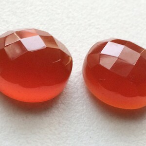 7-14mm Carnelian Orange Chalcedony Rose Cut Cabochon, 5 Pcs Orange ...
