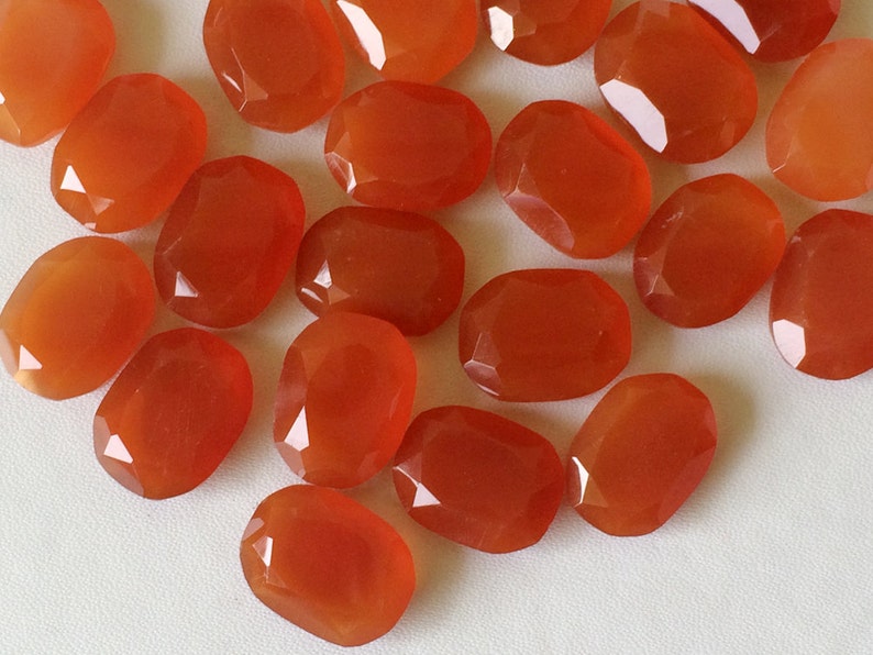 12x16mm Red Chalcedony Table Cut Flat Back, Red Chalcedony Rose Cut ...