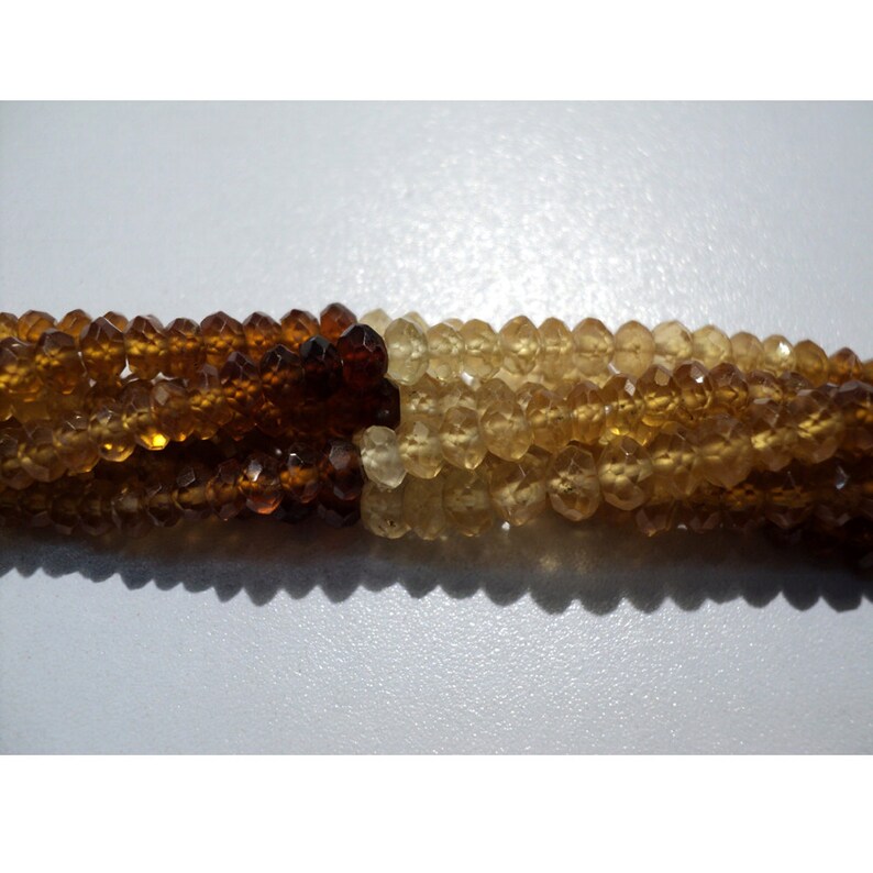 4-4.5mm Hessonite Shaded Faceted Rondelles Hessonite Faceted - Etsy