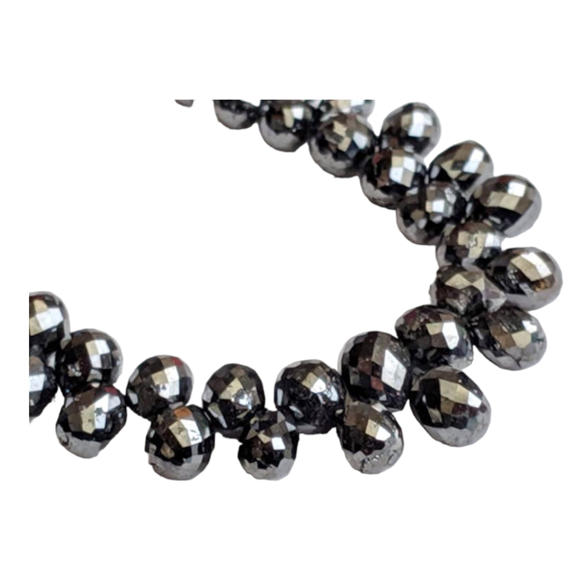 2.5x3mm-3x5mm Black Faceted Diamond Drops Black Faceted - Etsy