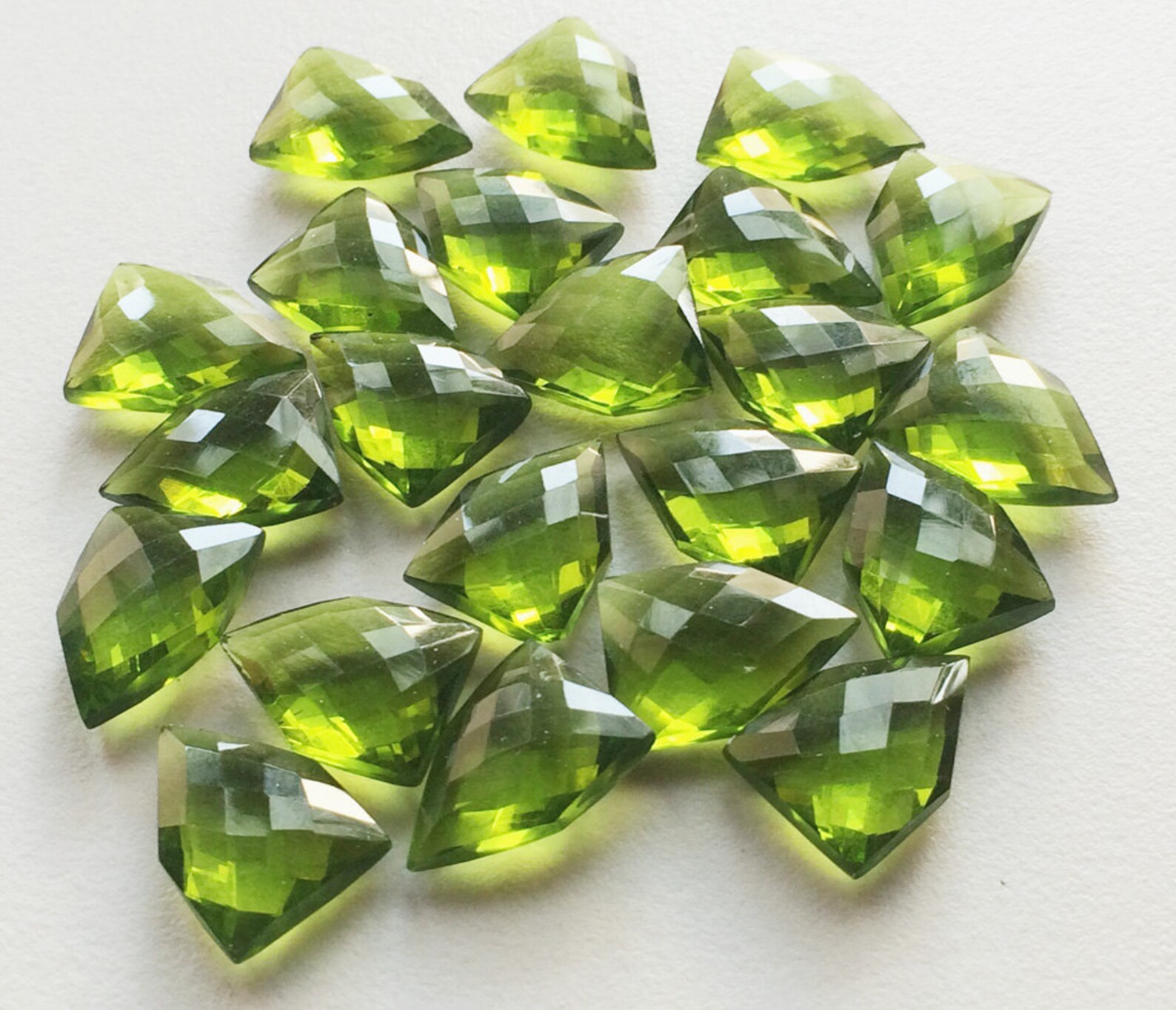 18mm Peridot Hydro Quartz Checker Cut Fancy Shape Hydro Green - Etsy
