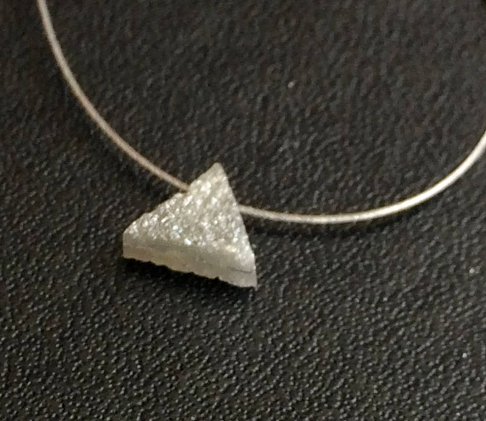 4.5mm Grey White Raw Diamond Triangle Pendant Laser Cut | Etsy