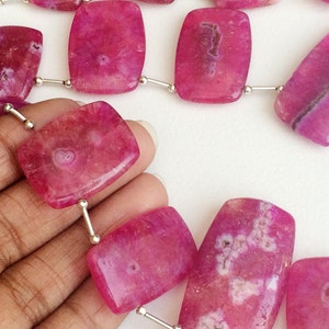 17x19 - 27x22mm Pink Solar Quartz, Solar Quartz Rectangle Beads for ...