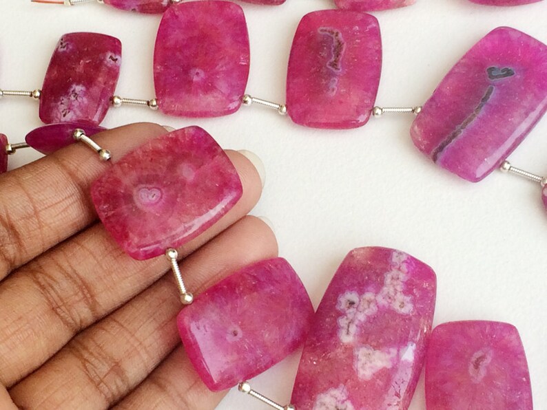 17x19 - 27x22mm Pink Solar Quartz, Solar Quartz Rectangle Beads for ...