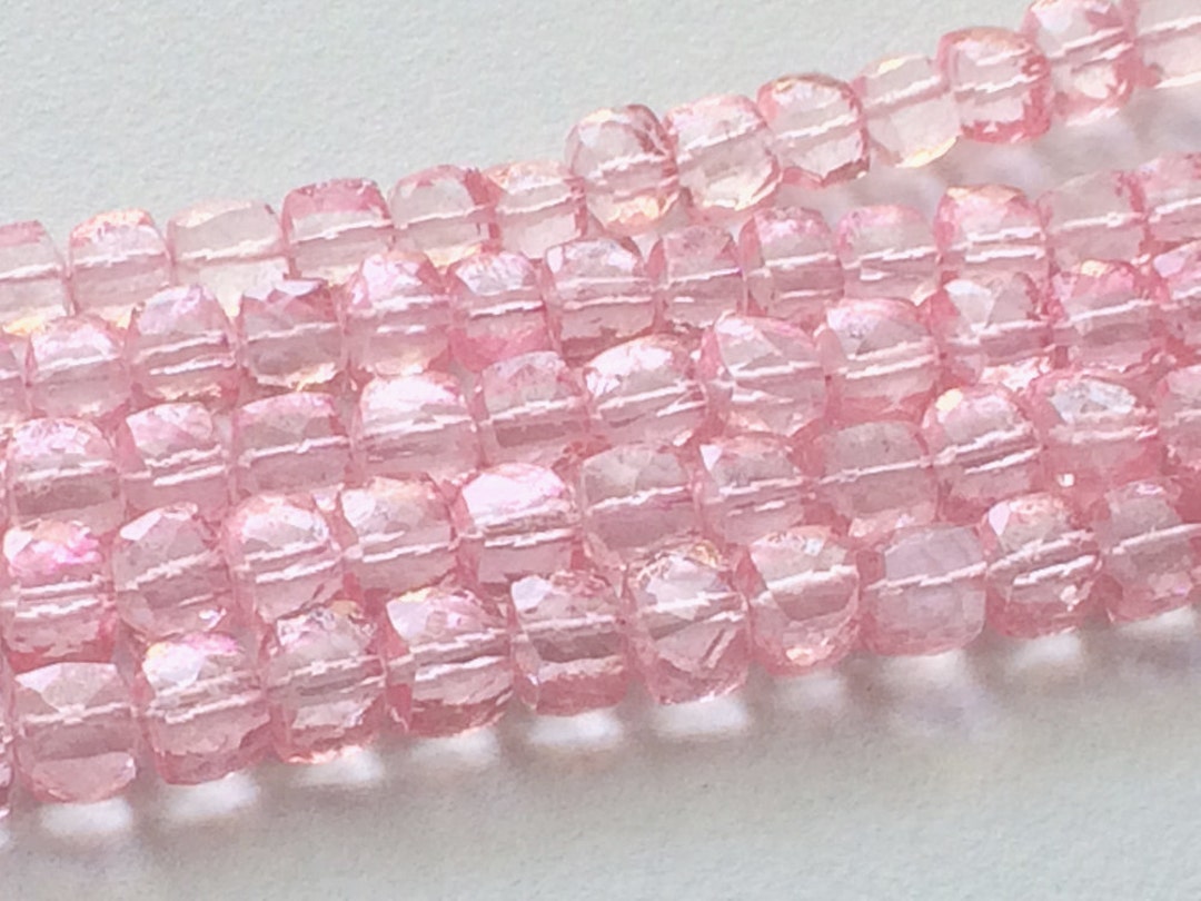 6-6.5mm Light Pink Coated Crystal Quartz, Rose Pink Crystal Micro ...