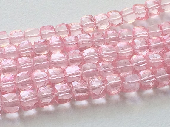 6-6.5mm Light Pink Coated Crystal Quartz Rose Pink Crystal | Etsy