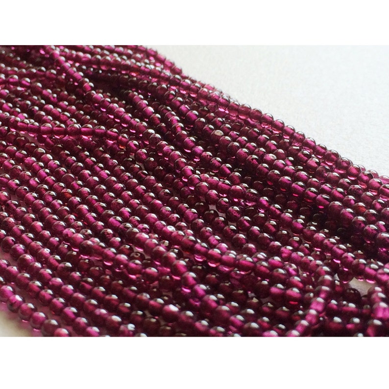 2.5mm Grape Garnet Smooth Round Beads, Garnet Gemstone Rondelle Beads ...