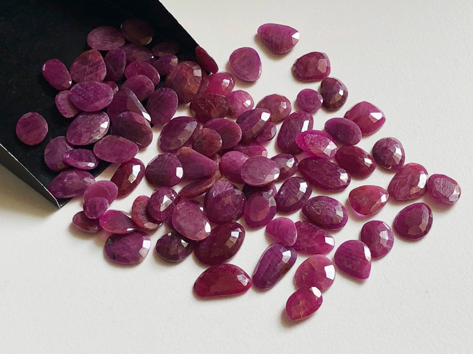 8-12mm Ruby Rose Cut Cabochons Natural Ruby Rose Cut Flat | Etsy