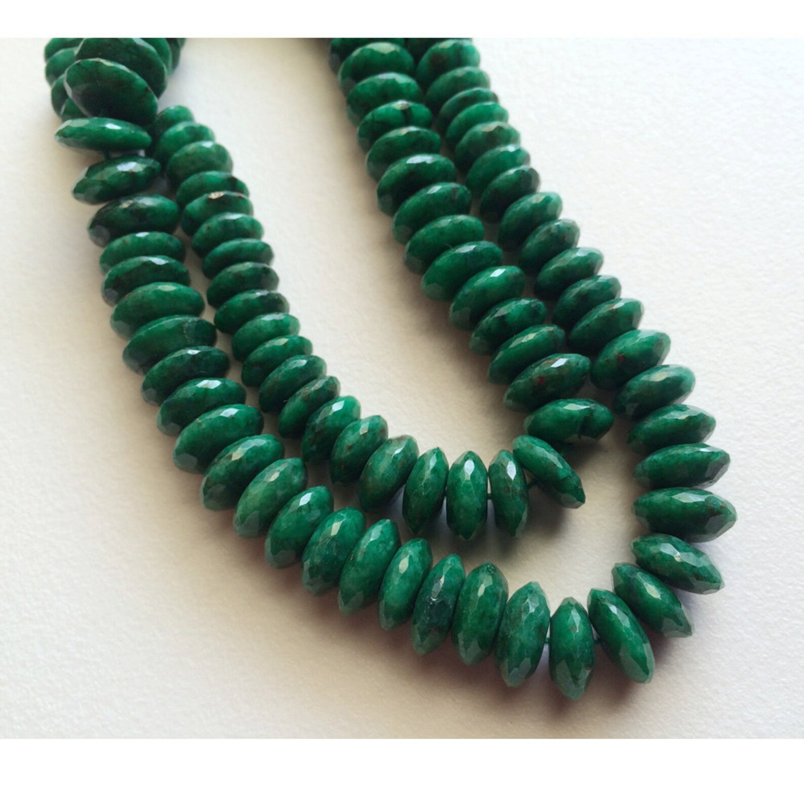 8.5mm - 10.5mm Green Corundum Faceted Discs, Corundum German Cut ...