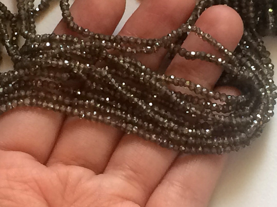 2.5mm Mystic Smoky Quartz Beads, Smoky Quartz Coated Rondelle Beads, 13 ...