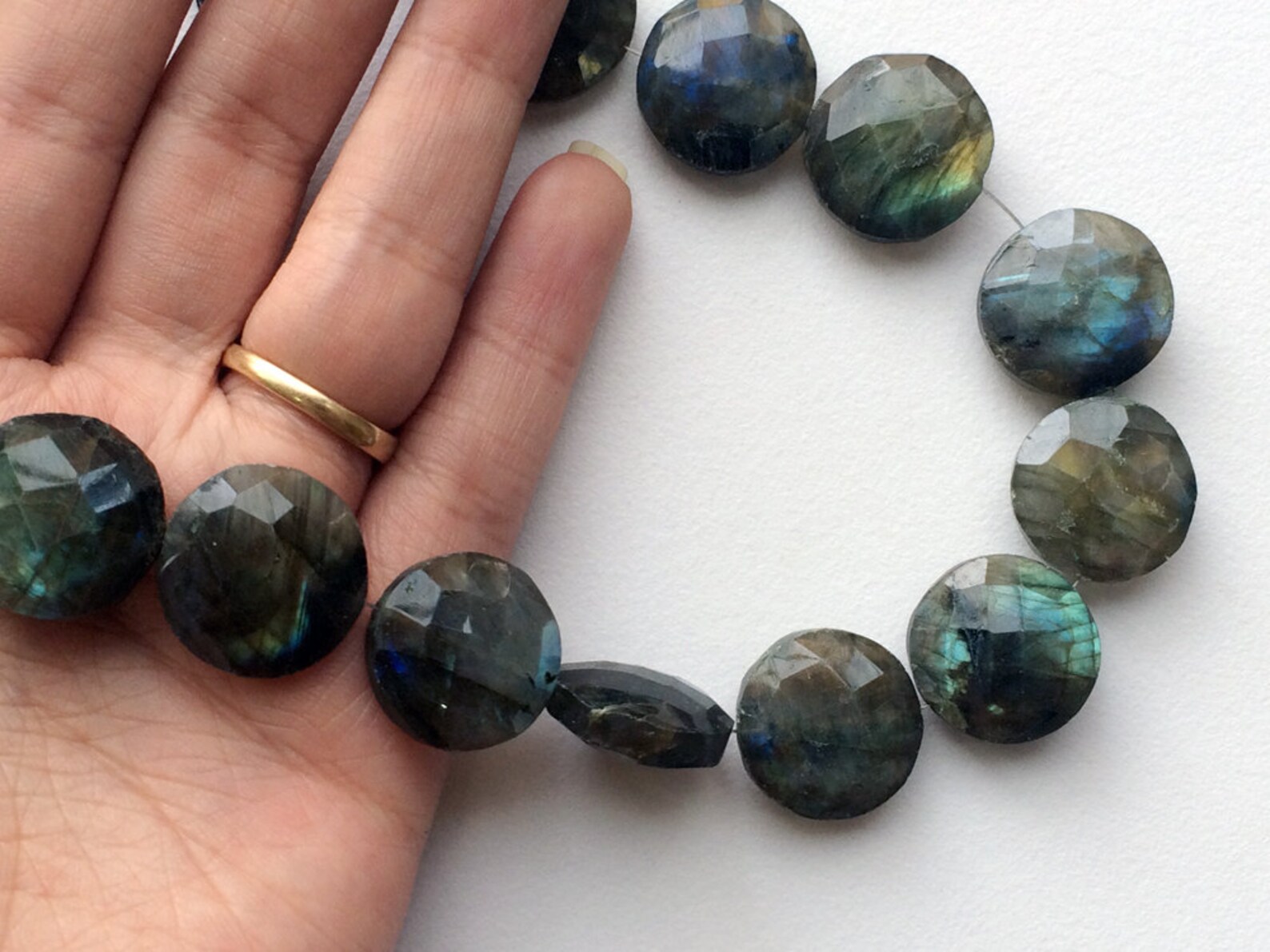 17-20mm Labradorite Beads Labradorite Faceted Round Coin - Etsy
