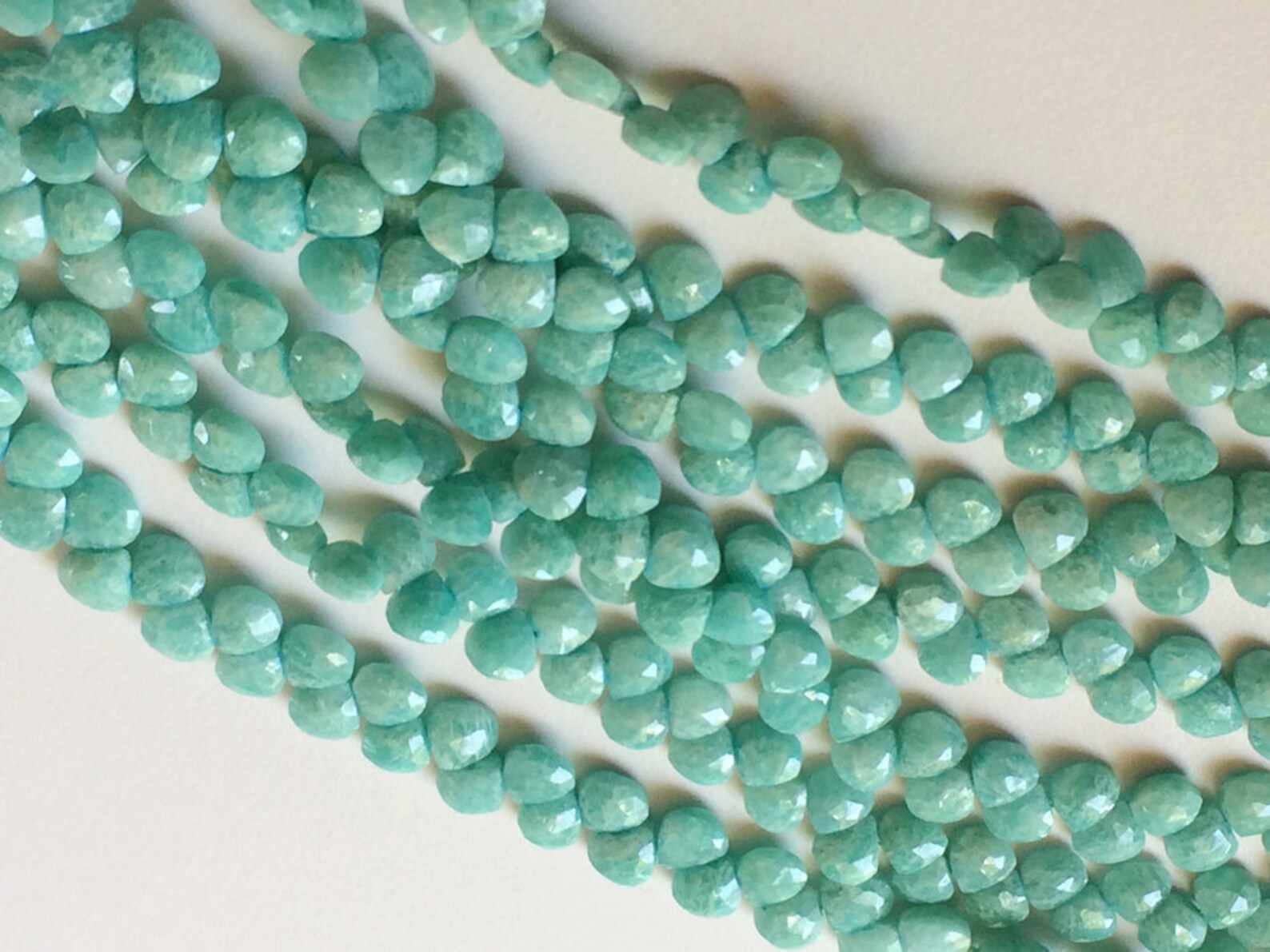 8.5mm Amazonite Faceted Heart Beads Natural Amazonite Sea - Etsy