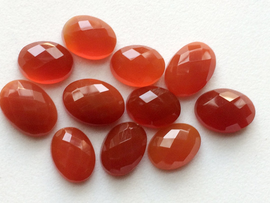 12mm - 18mm Carnelian Orange Chalcedony Rose Cut Cabochons, 5 Pcs ...