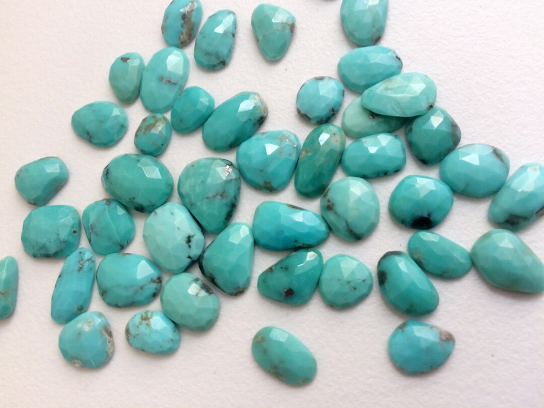 8-11mm Arizona Turquoise Rose Cut Cabochons, Natural Arizona Turquoise ...