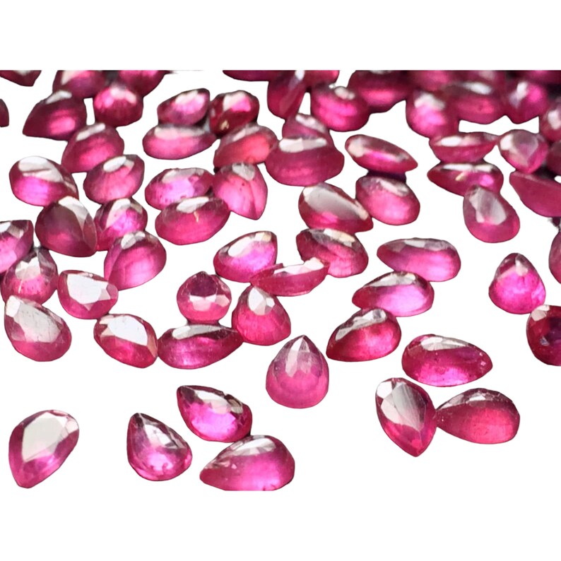 3-5mm Ruby Faceted Pear Gemstone, Original Ruby Pear, Ruby Pear ...