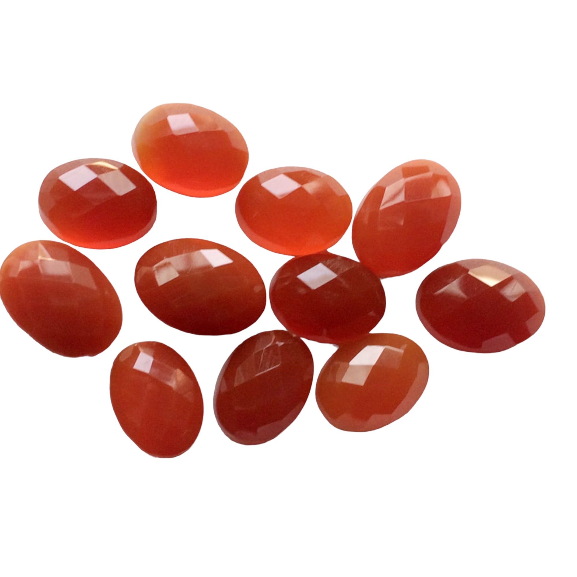 12mm - 18mm Carnelian Orange Chalcedony Rose Cut Cabochons, 5 Pcs ...