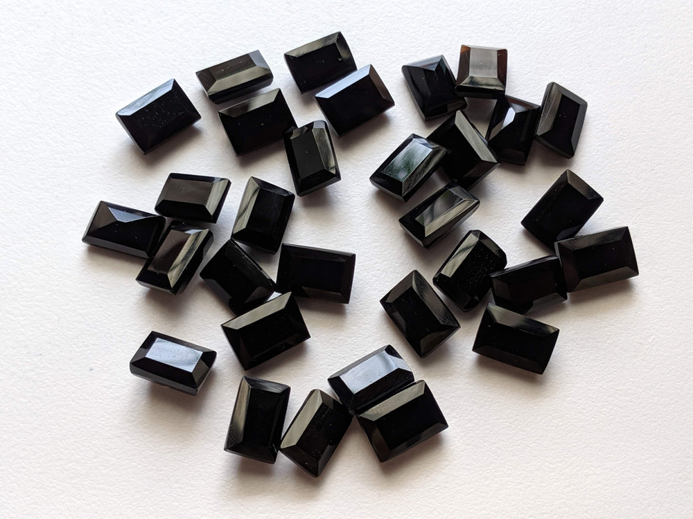 8x12mm Black Onyx Emerald Cut Black Onyx Cutstones Natural - Etsy