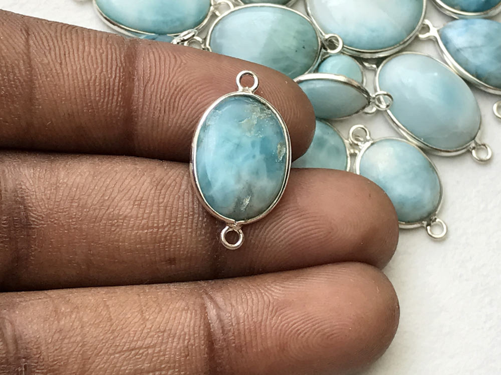 13-22mm Larimar Bezel Mix Shape Connector Larimar Flat Back | Etsy