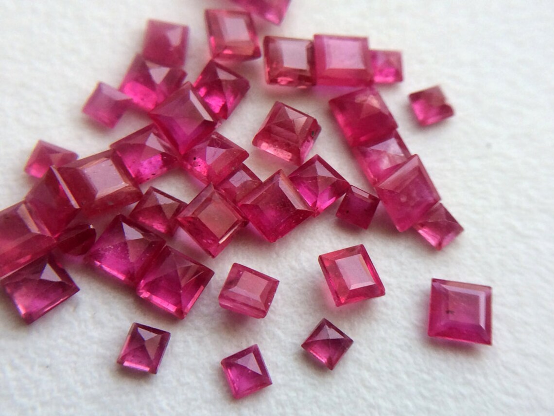 2-3.5mm Ruby Mozambique Princess Cut Stone Natural Ruby | Etsy