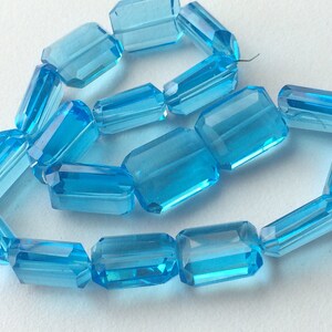 16-18mm Hydro Blue Quartz, Mystic Blue Color Step Cut Tumble Beads ...