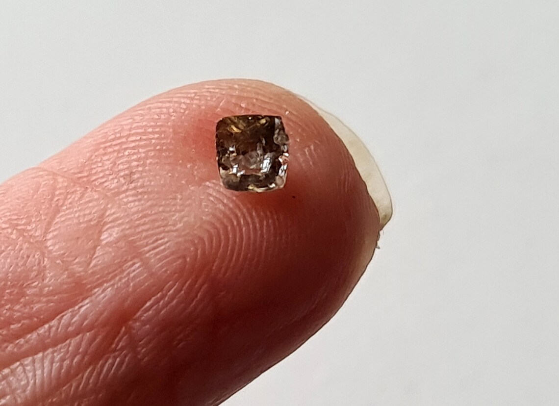3.7x3.3mm Brown Diamond 0.22 Cts Square Shape Flat Back - Etsy