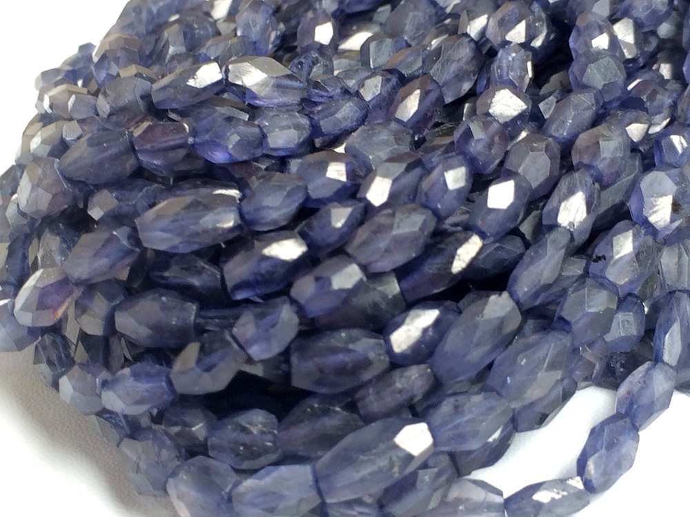 8-10mm Iolite Faceted Bicone Beads Iolite Faceted Drum Beads - Etsy