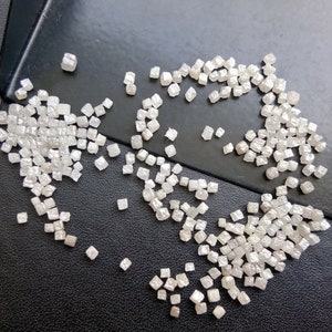 1-2mm Grey Perfect Cube Rough Diamonds, Tiny Undrilled Natural Grey Raw ...