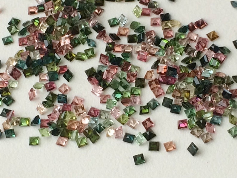 2mm Multi Tourmaline Princess Shape Cut Stones Natural - Etsy