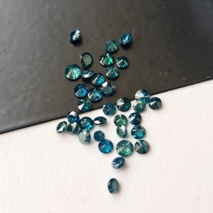 2.5-3mm Blue Brilliant Cut Faceted Round Shape Diamond, Loose Sparkling ...