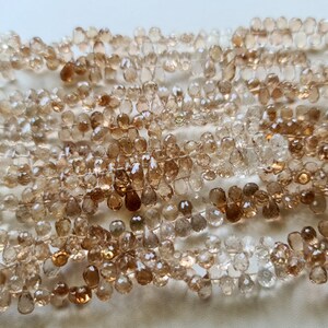 5.5-6mm Brown Topaz Faceted Teardrop Beads Natural Brown Topaz Drop ...