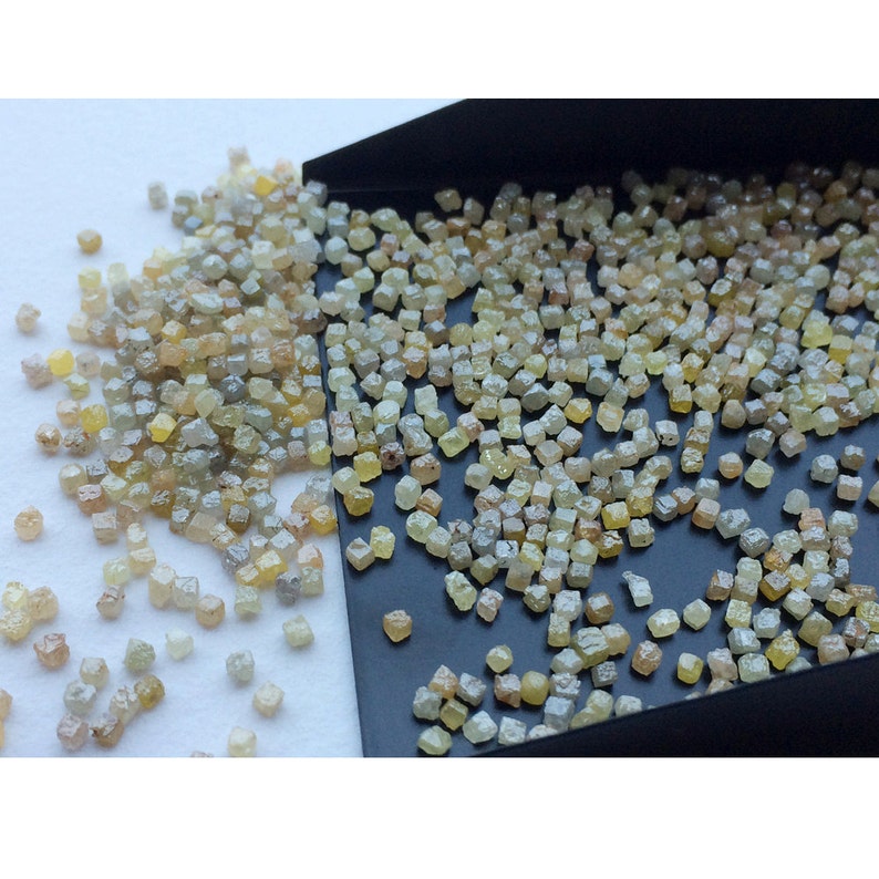 3mm Multi Diamond Box Cubes Natural Rough Diamond Raw | Etsy