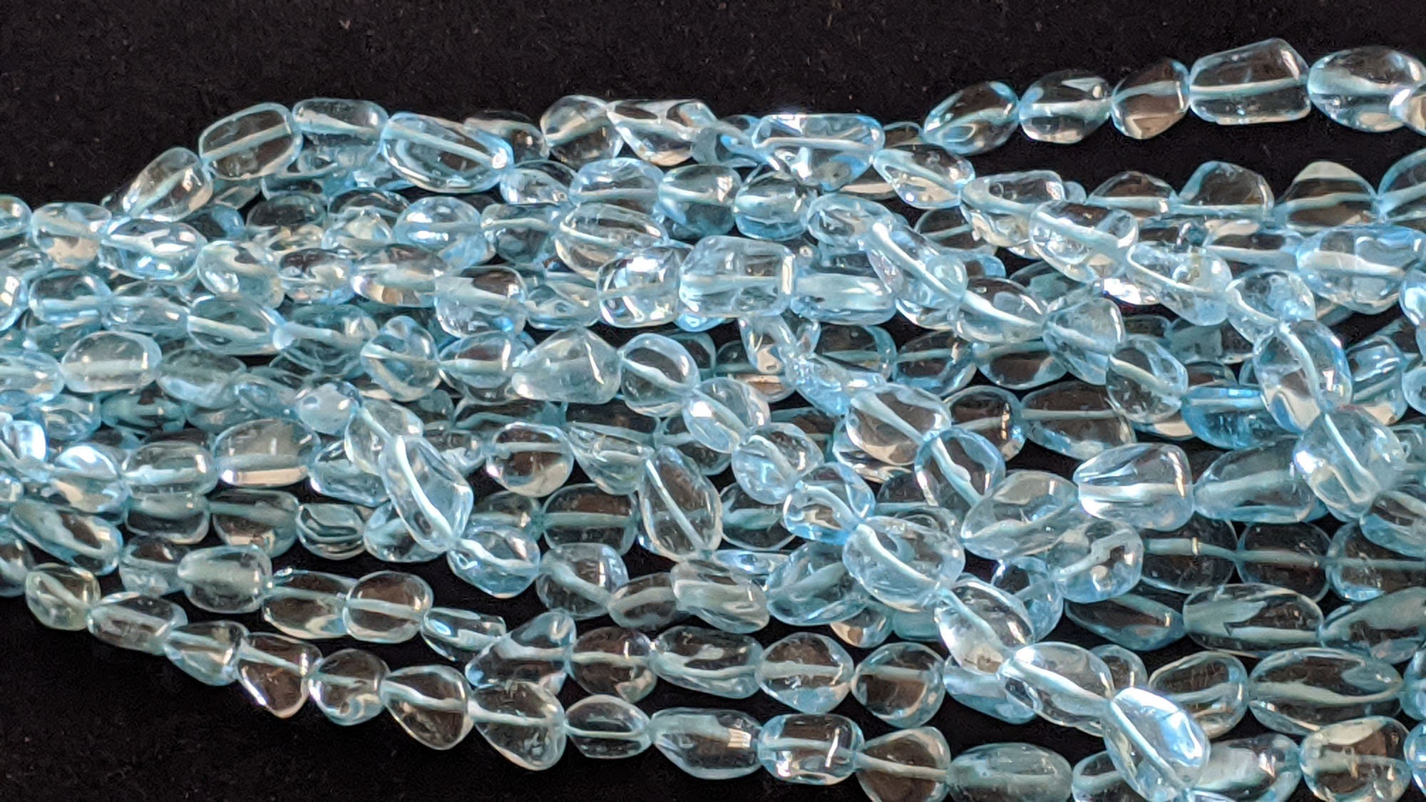 10-12mm Blue Topaz Beads, Natural Blue Topaz Plain Free Form Shape ...