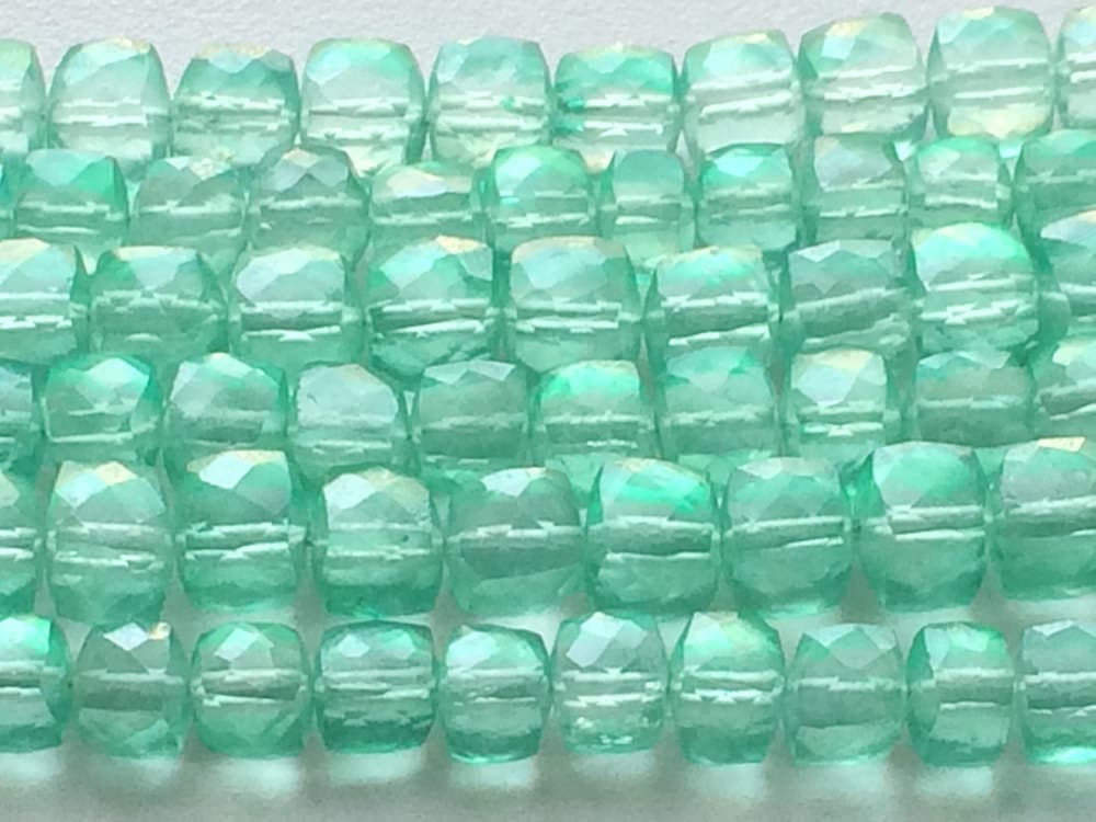 7-8mm Light Emerald Green Color Coated Crystal Quartz Faceted | Etsy