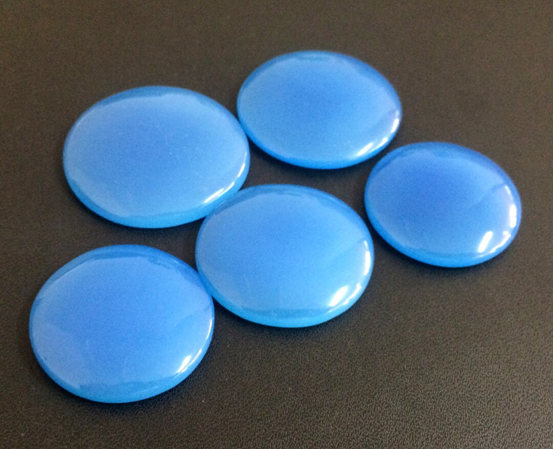 25-28mm Huge Blue Chalcedony Plain Round Cabochon, Blue Chalcedony Flat ...