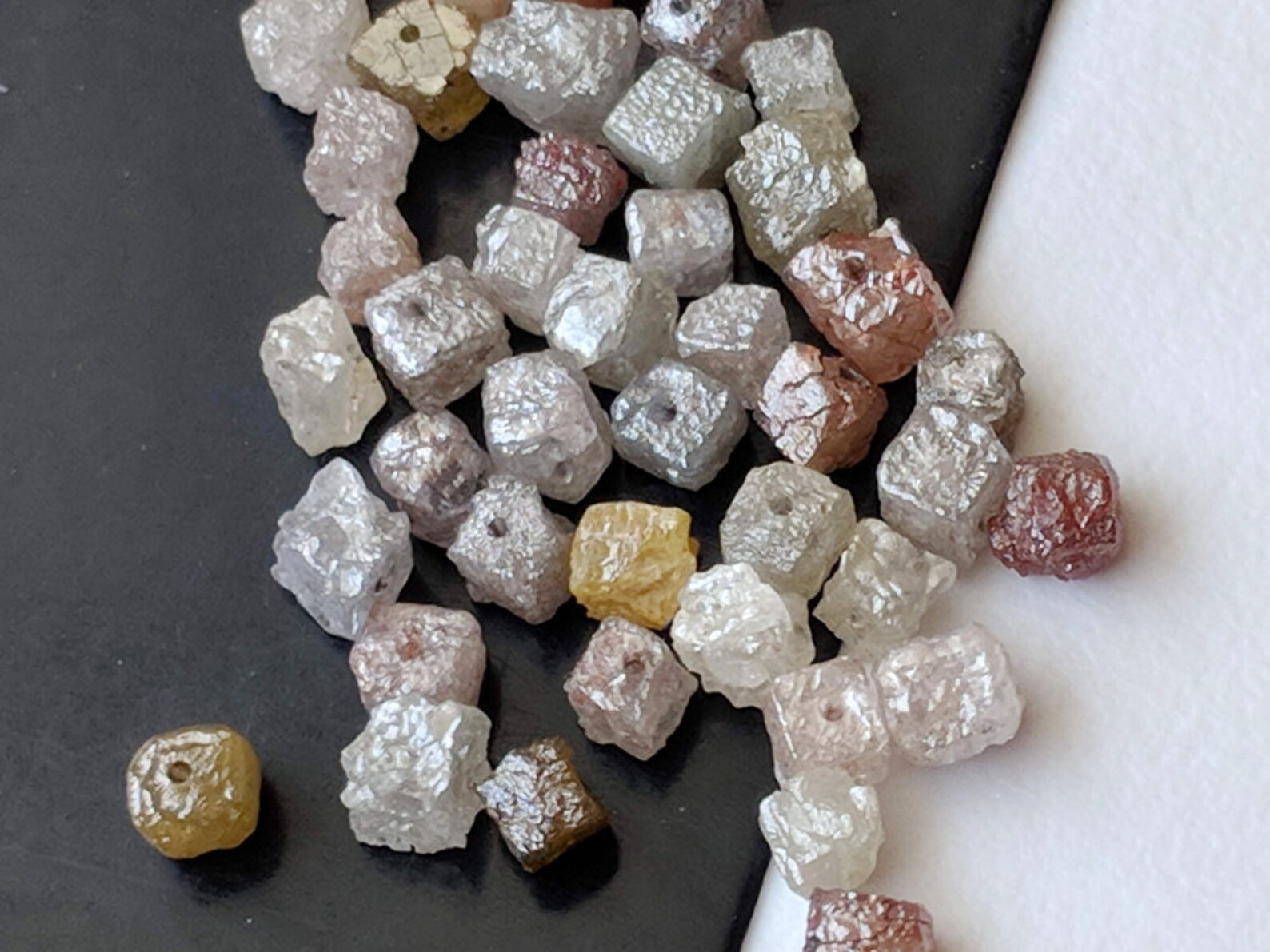 2.5-3mm Multi Color Rough Diamond Cube Drilled Natural Multi - Etsy