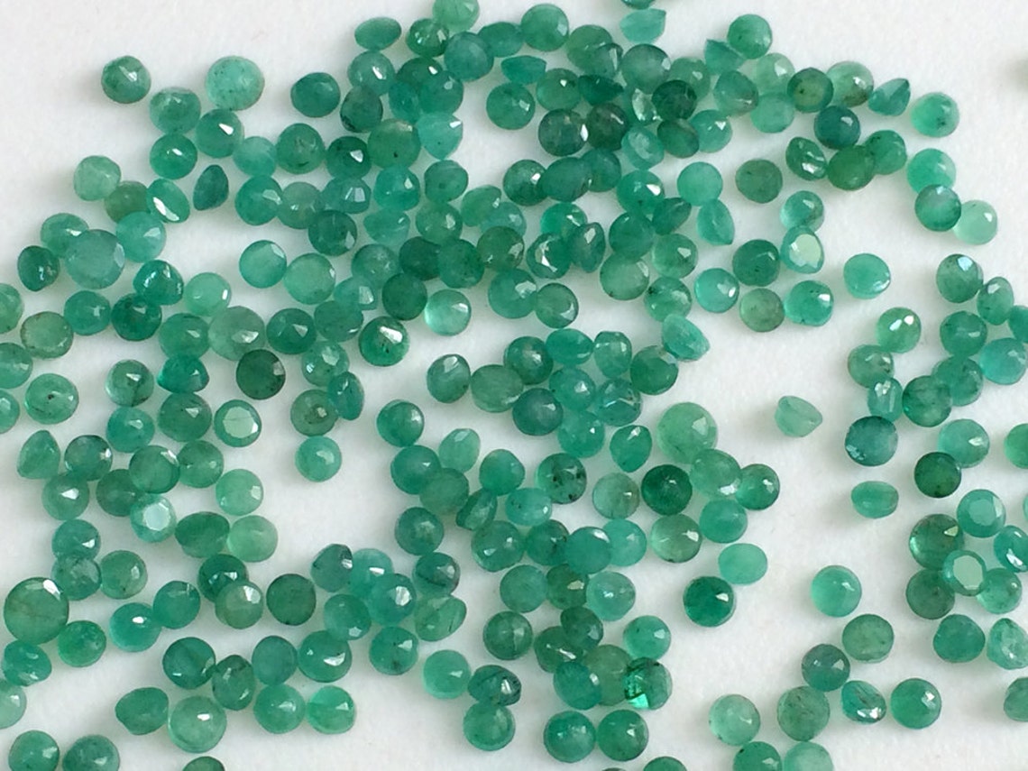3-4mm Emerald Faceted Round Stones Natural Loose Emerald - Etsy