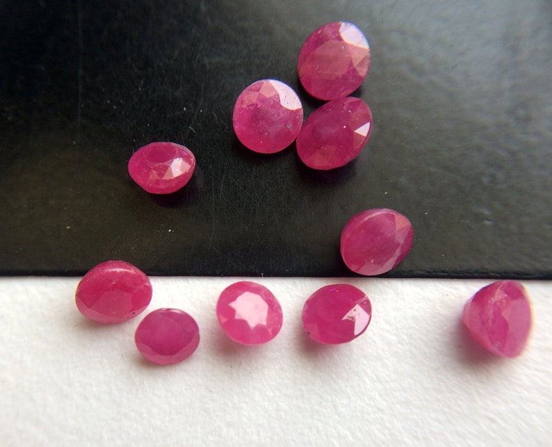 5.4-5.8mm Ruby Round Cut Stones 4 Pieces Natural Johnson - Etsy