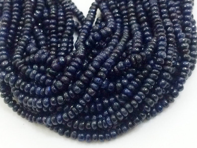 3mm Blue Sapphire Plain Rondelle Beads Natural Blue Sapphire - Etsy