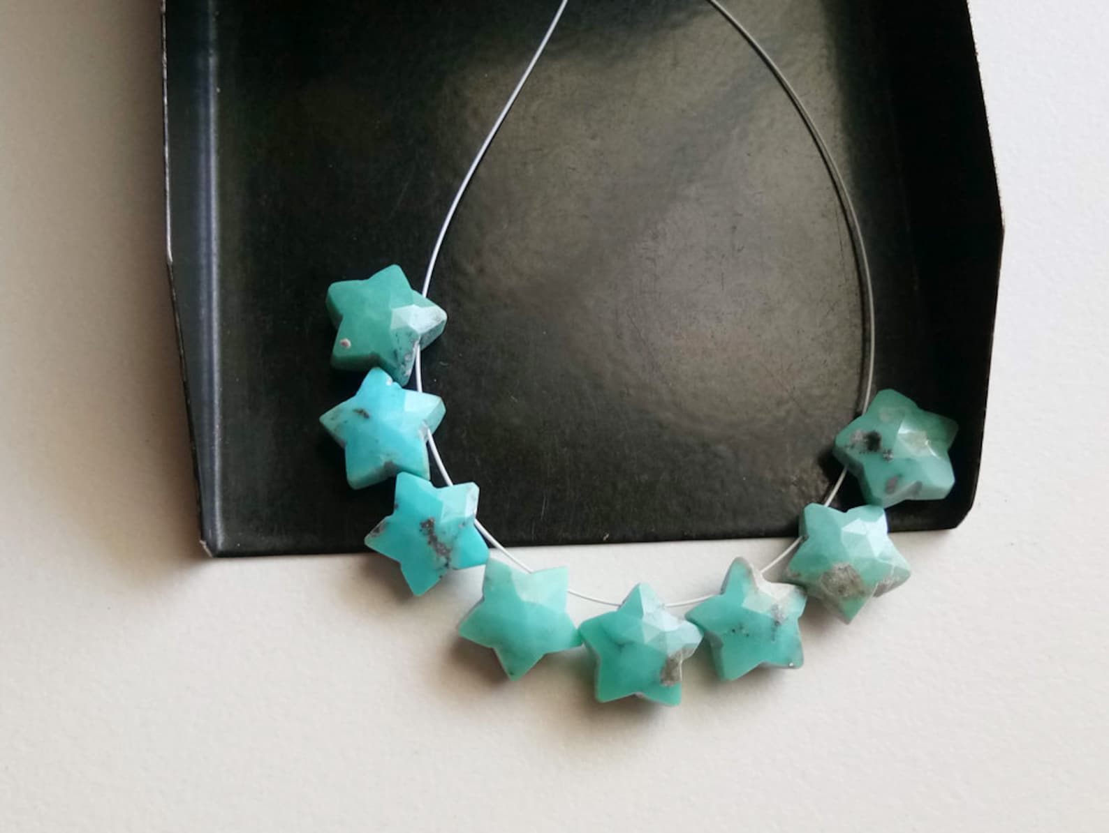 9.5-10mm Arizona Turquoise Star Beads Natural Faceted Star | Etsy