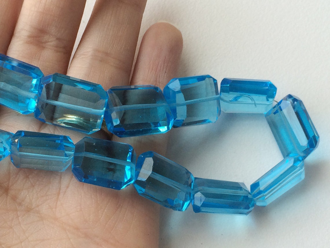 16-18mm Hydro Blue Quartz Mystic Blue Color Step Cut Tumble - Etsy
